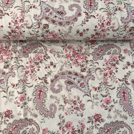 Soft Şal Deseni Poplin Kumaş Bej - 1 Metre 150,00 TL | Kumaş Home